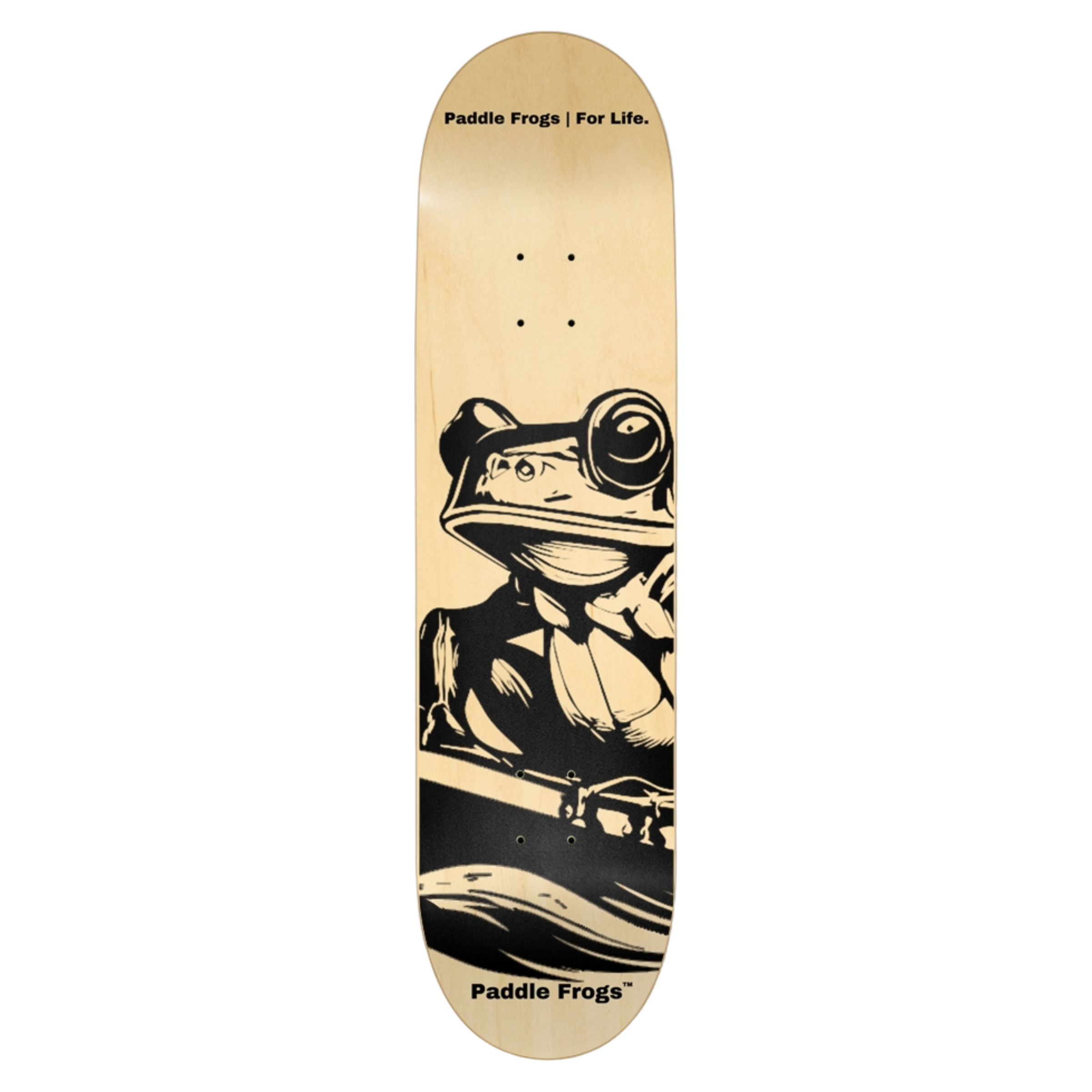 Paddle Frogs™ Classic Maple 8.5" Logo Skateboard Deck | Naturally Iconic